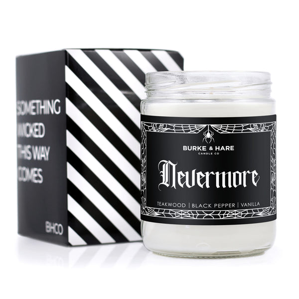 Full Size Nevermore Scented Candle for Book Lovers (Edgar Allan Poe ...
